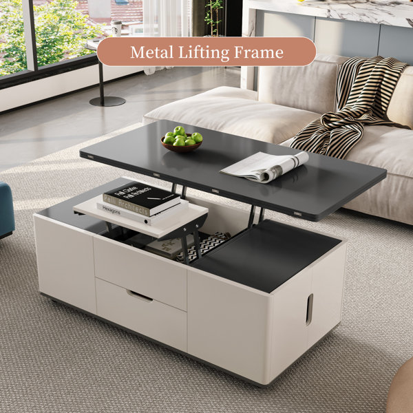 Ebern Designs Guyii Lift Top Coffee Table with Storage, Extendable Multi-Function Table ...